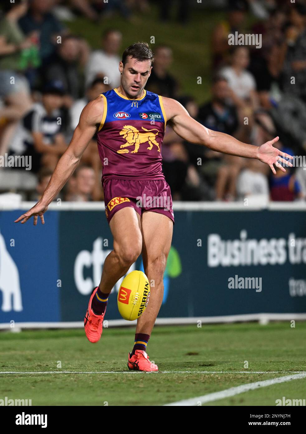 Jack Payne of the Lions in action during the AFL official practice ...