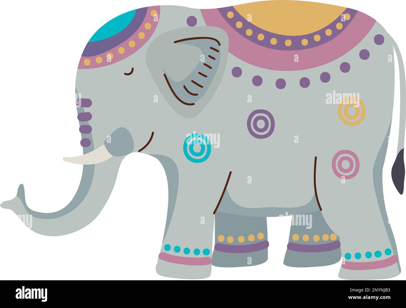 India painted elephant Stock Vector Images - Alamy