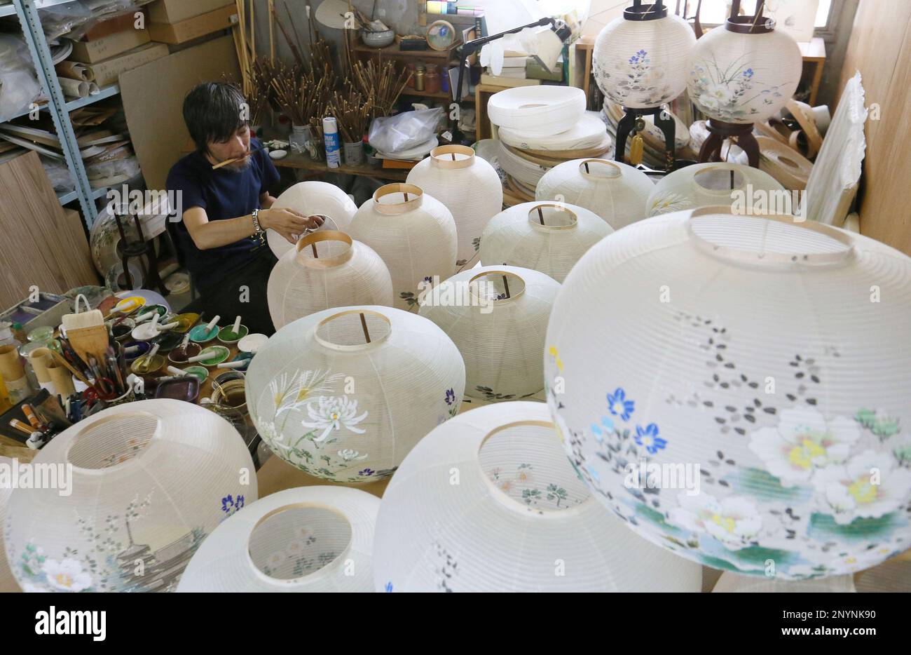 A production of Japanese traditional "Gifu Chouchin Lantern" reaches to ...