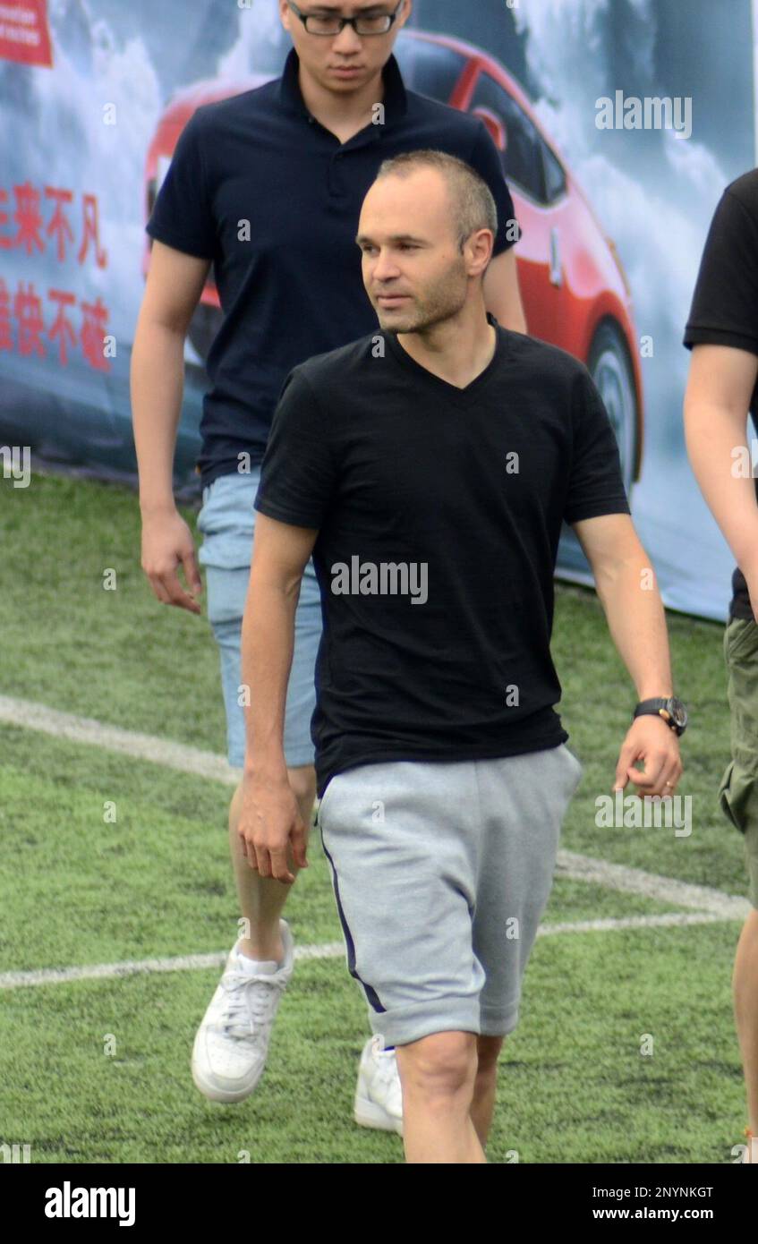 Spanish football player Andres Iniesta is pictutred during a commercial ...