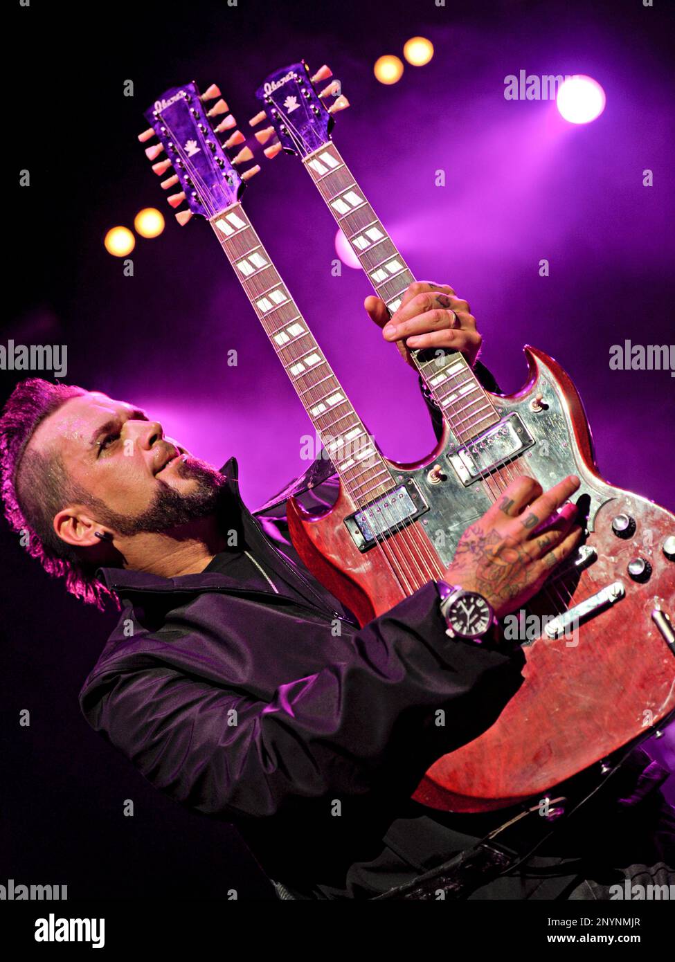 Barry Stock of Three Days Grace performs during the Uproar Festival at ...