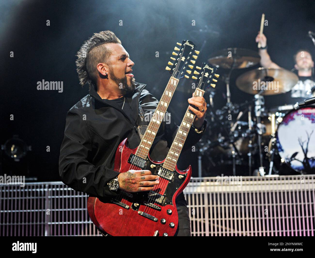 Barry Stock of Three Days Grace performs during the Uproar Festival at ...
