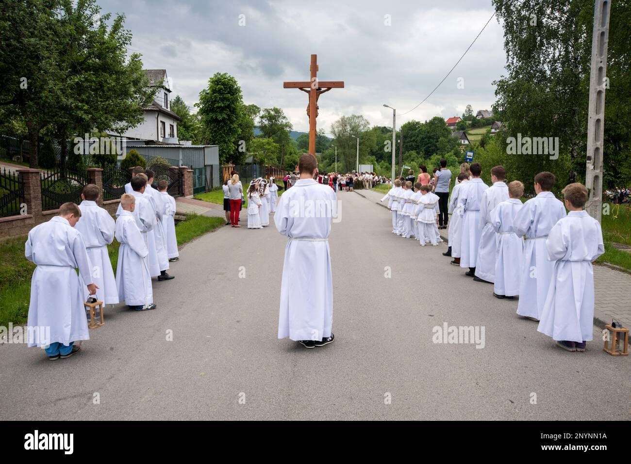 Corpus Christi celebration in Skomielna Czarna, Gorals (Polish ...
