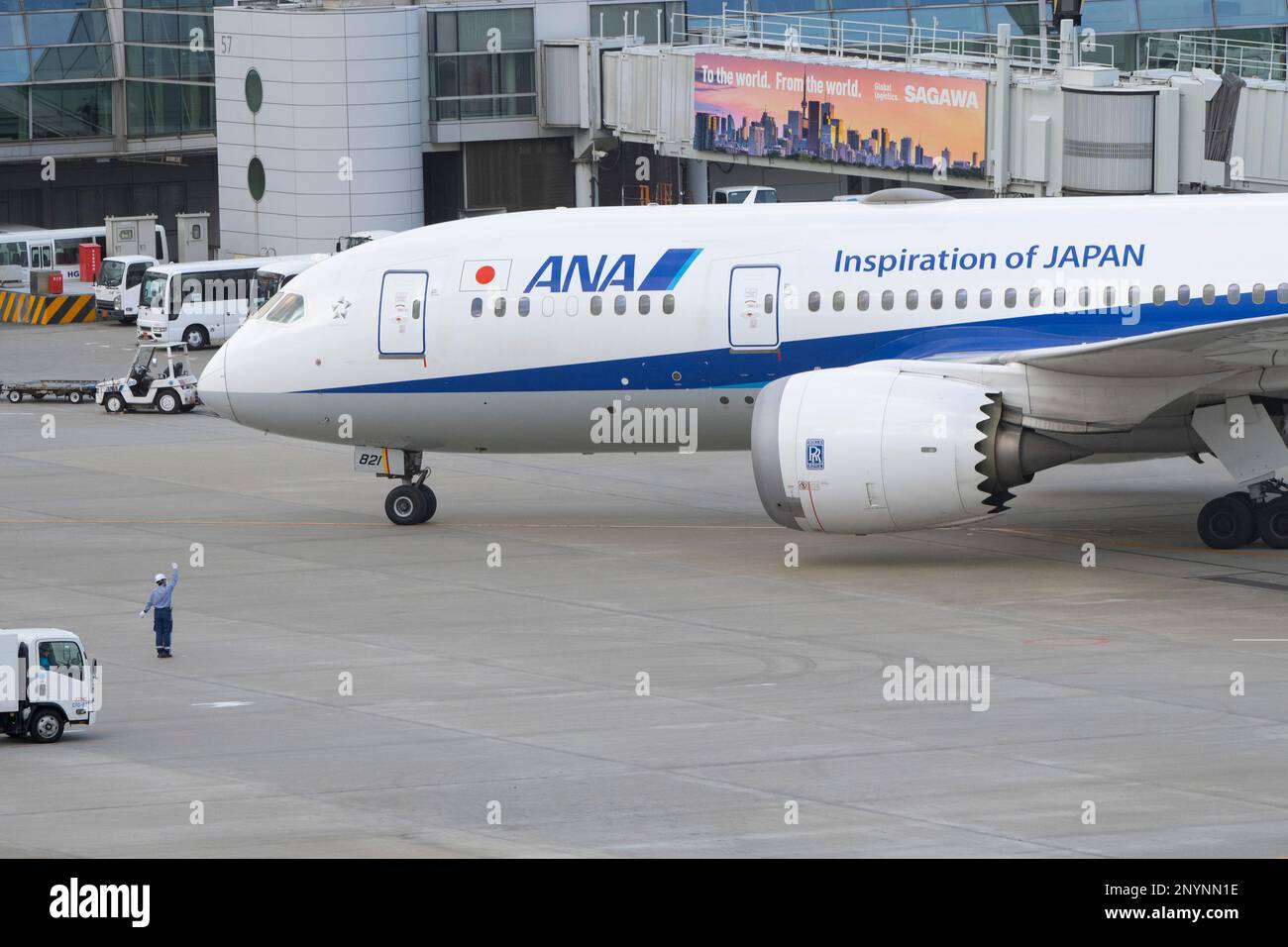 March 2, 2023, Tokyo, Japan: An ANA Boeing 787 Dreamliner jet (JA821A ...