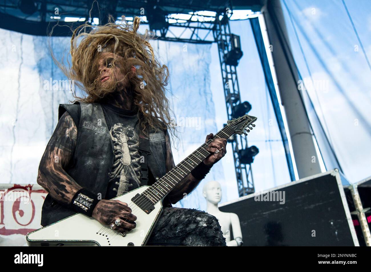Randy Weitzel of In This Moment performs during the Carnival of Madness ...