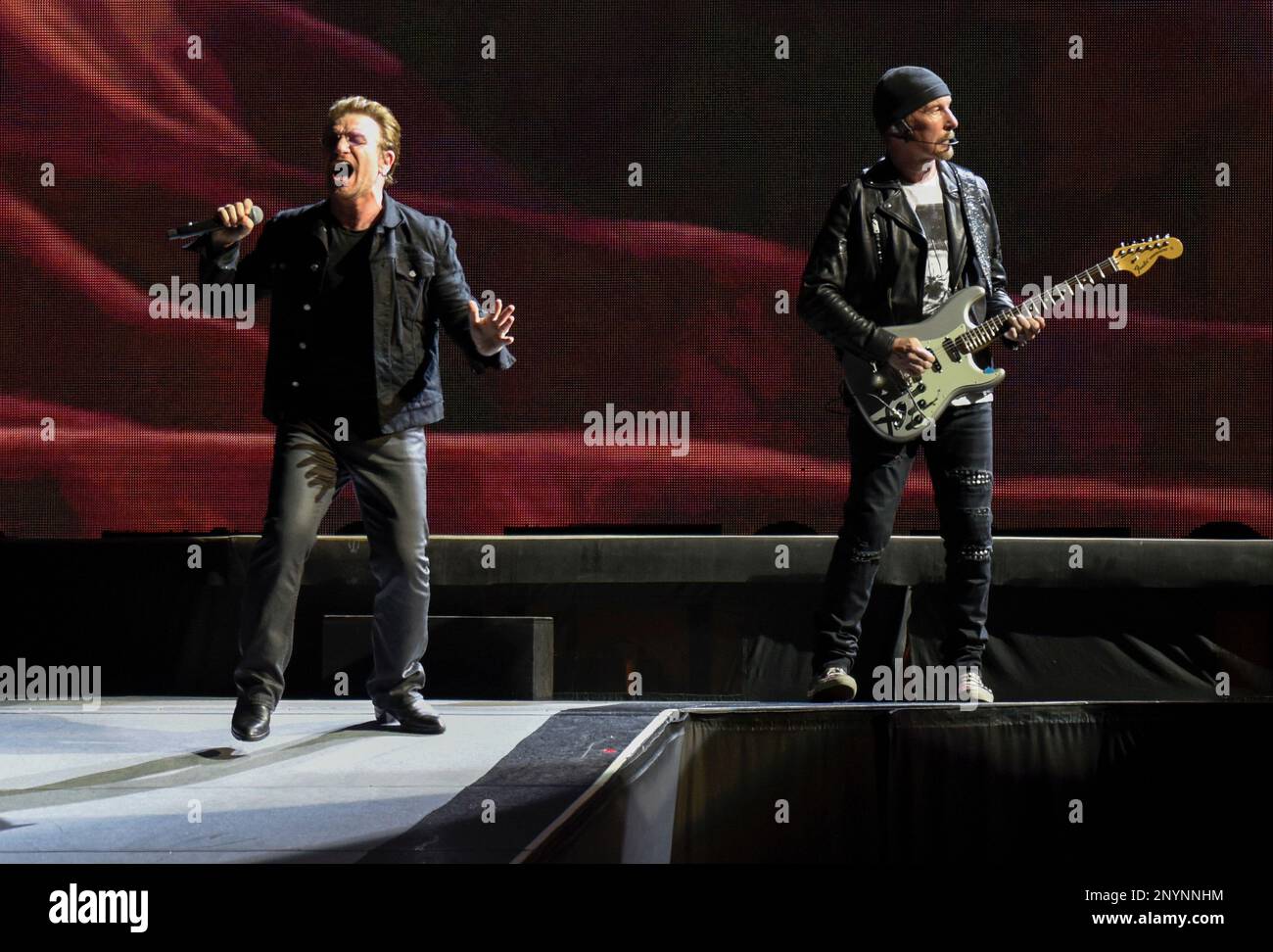 U2 lead singer Bono and guitarist The Edge perform for The Joshua Tree ...