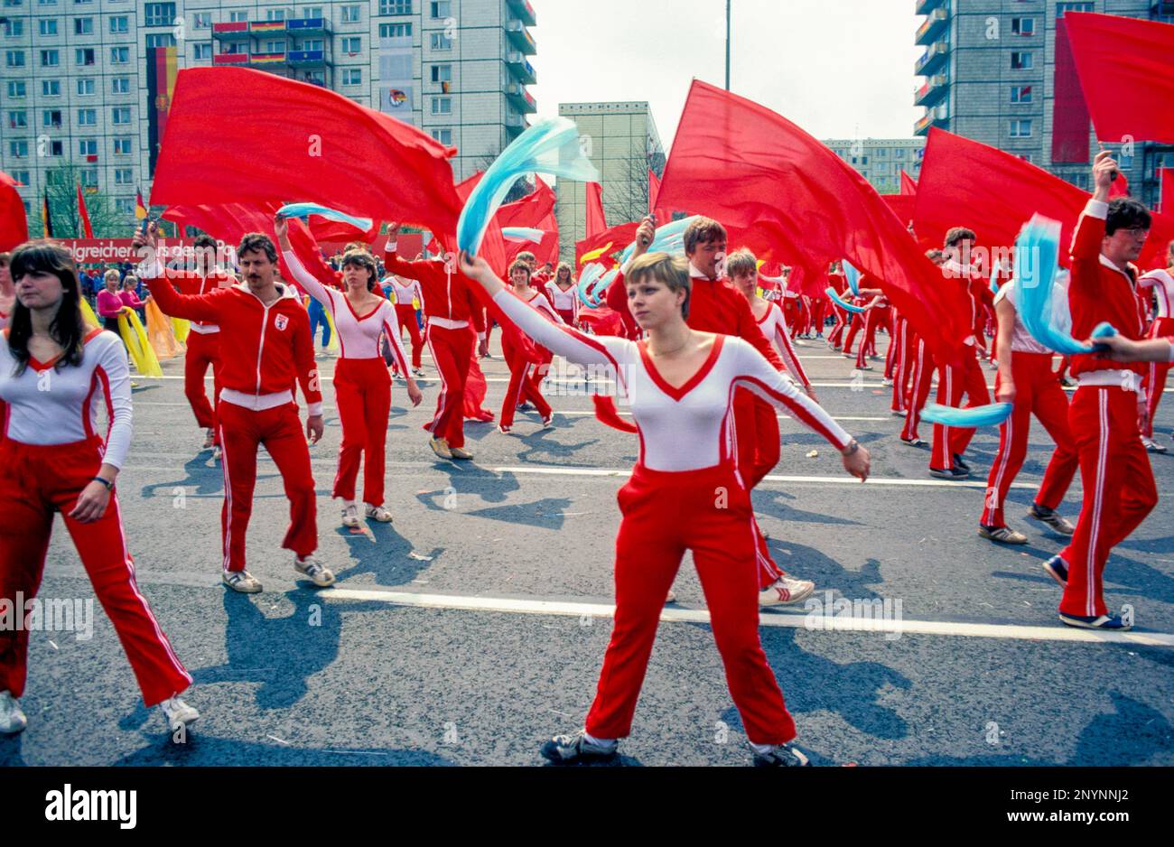 Germany, Berlin; communist parade in East Berlin at the 1st of May ...