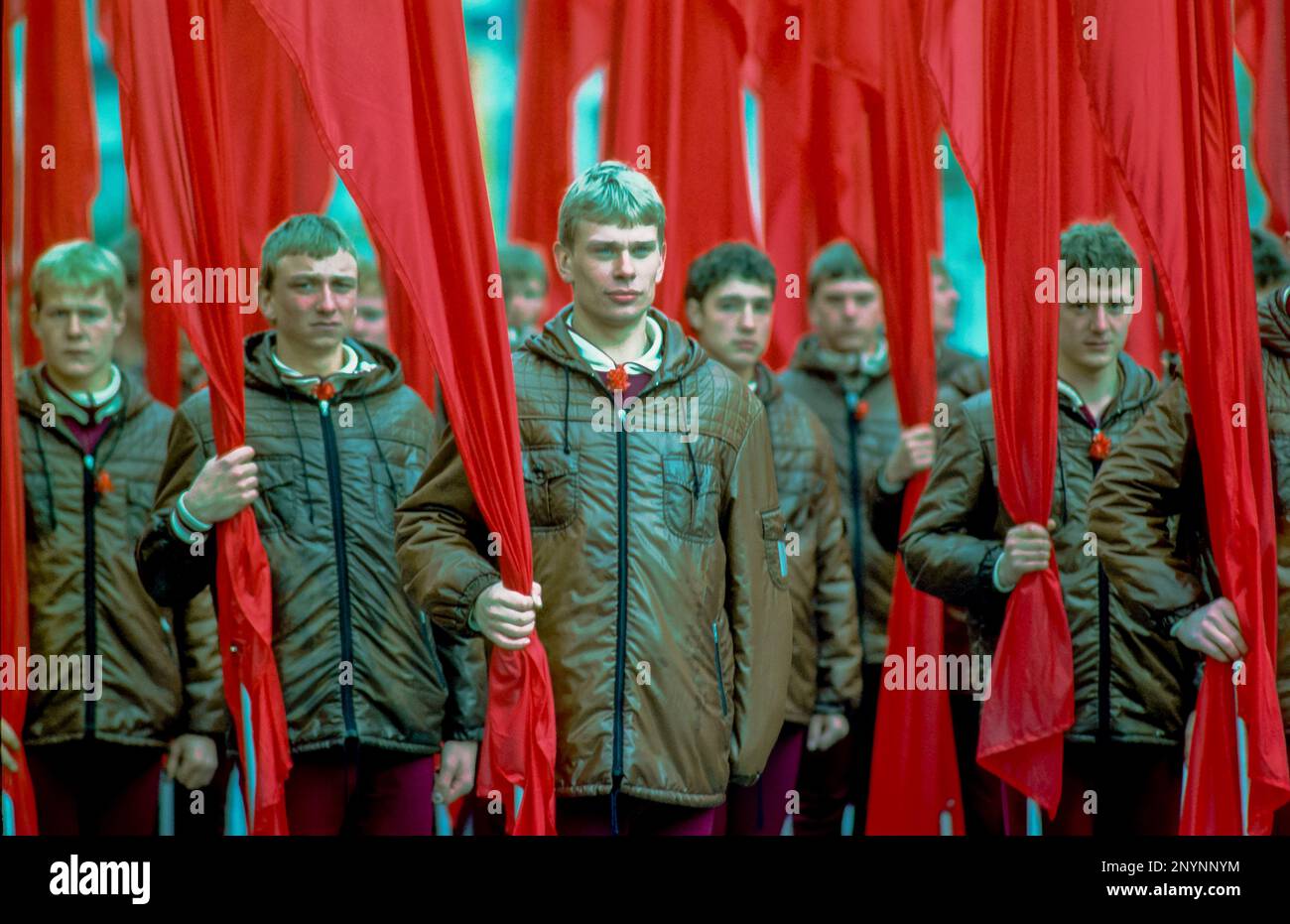 Germany, Berlin; communist parade in East Berlin during labour day at ...