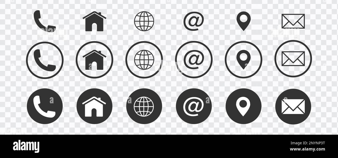 set of contact us icons. vector illustration. Web icon set. Website set ...