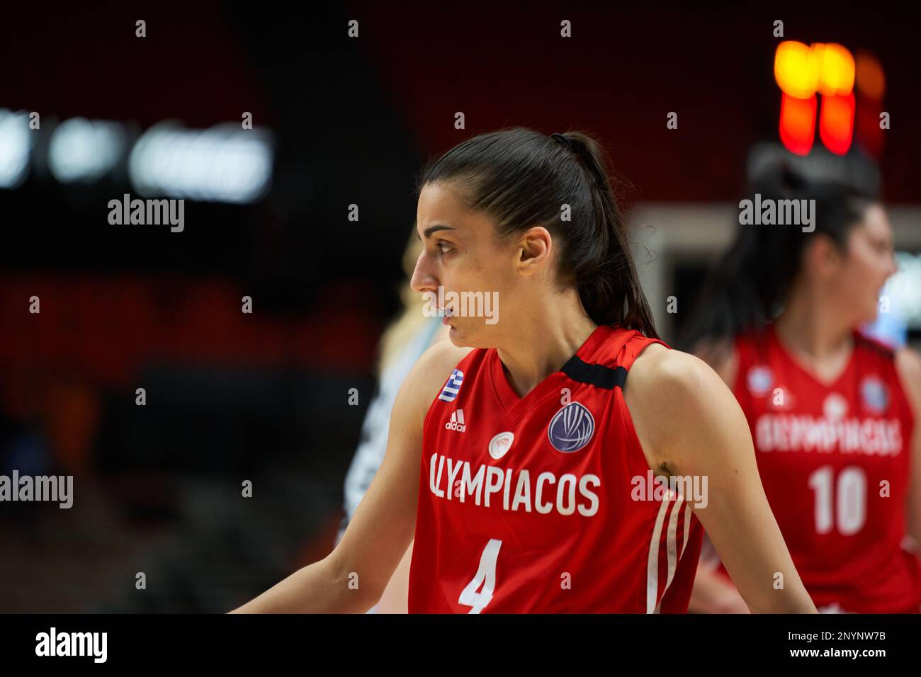 Anna Stamolamprou of Olympiacos SFP in action during the J14 Euroleague Women on March 1, 2023 ...