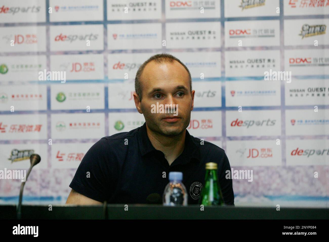 Spanish football player Andres Iniesta attends a commercial event in ...