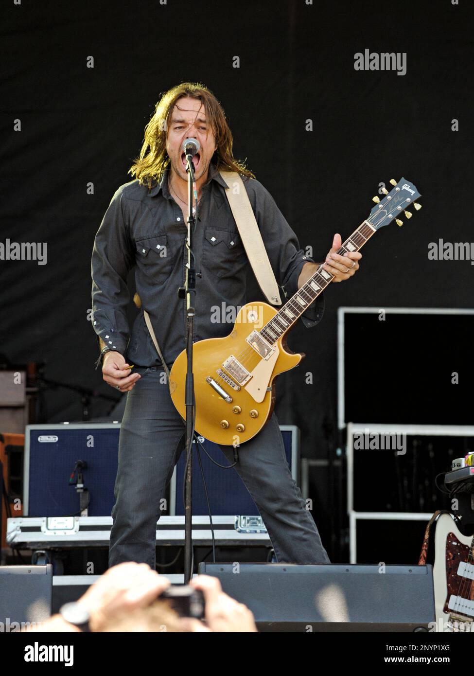 Drew Shirley of Switchfoot performs during the Hangout Music Festival ...