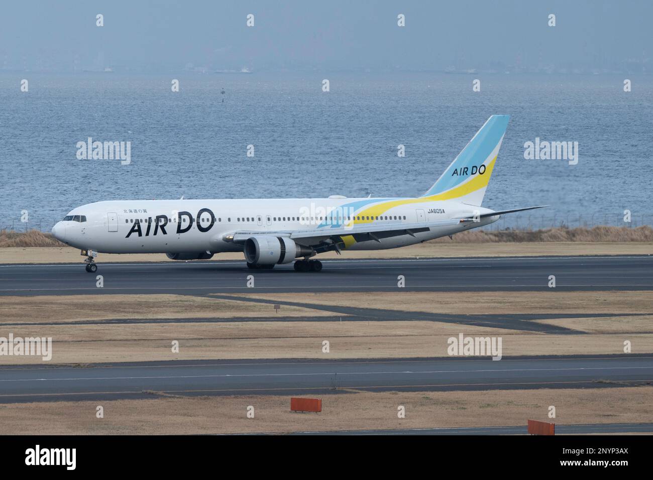 Tokyo, Japan. 2nd Mar, 2023. An Air Do Boeing 767 twin jet arrives to ...