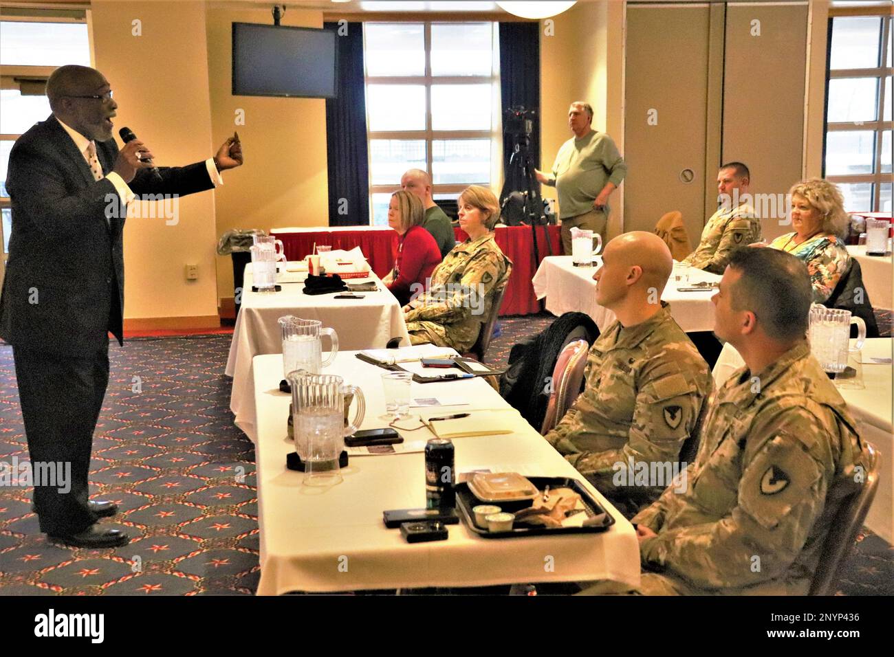 Guest speaker Marcus Gentry gives his presentation about Martin Luther ...