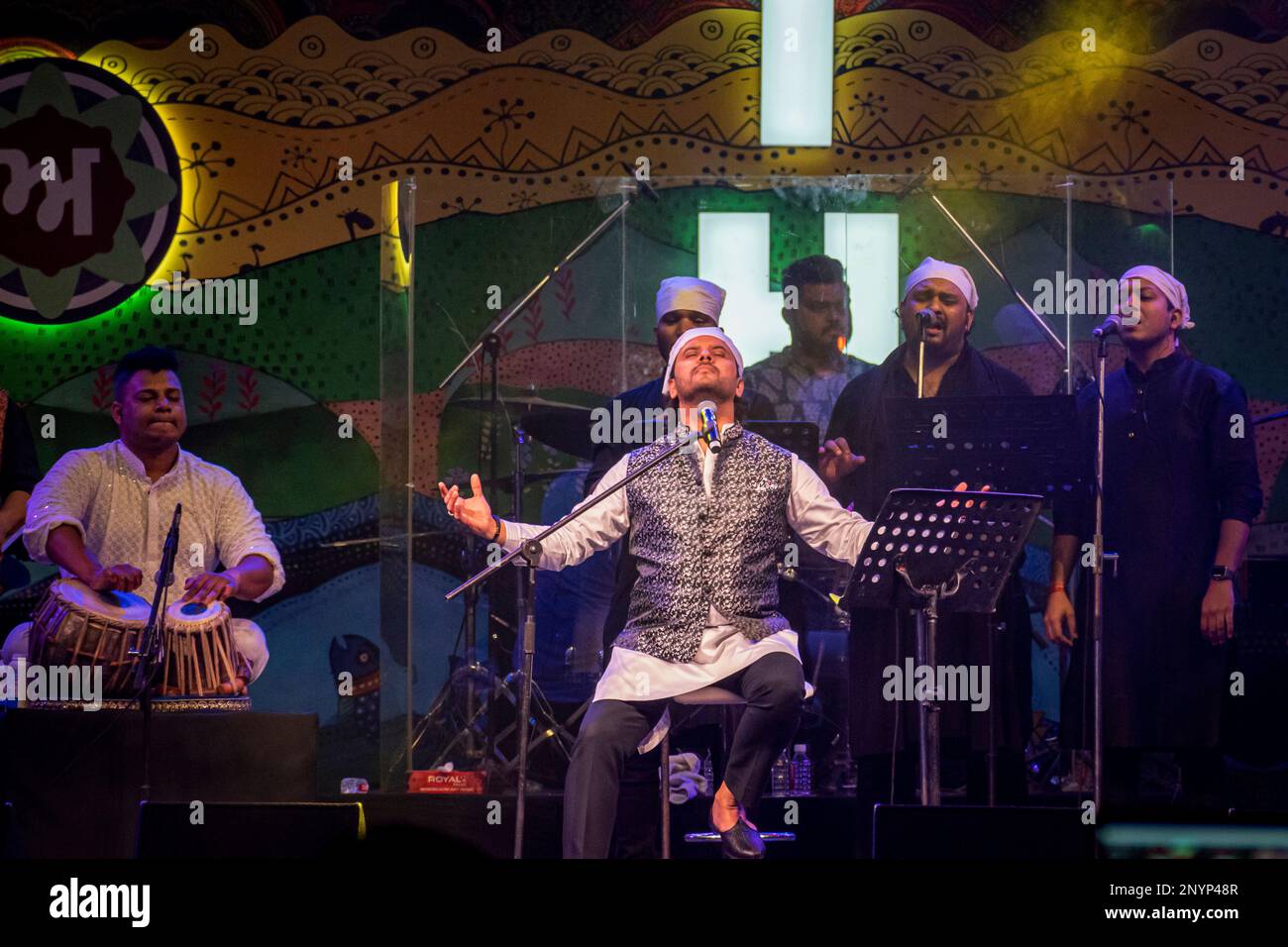 February 25, 2023, New Delhi, Delhi, India: Indian playback singer Javed Ali performing in the ...