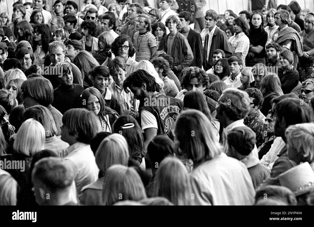 In this June 17, 1967 photo, people gather at the Monterey Fairgrounds ...