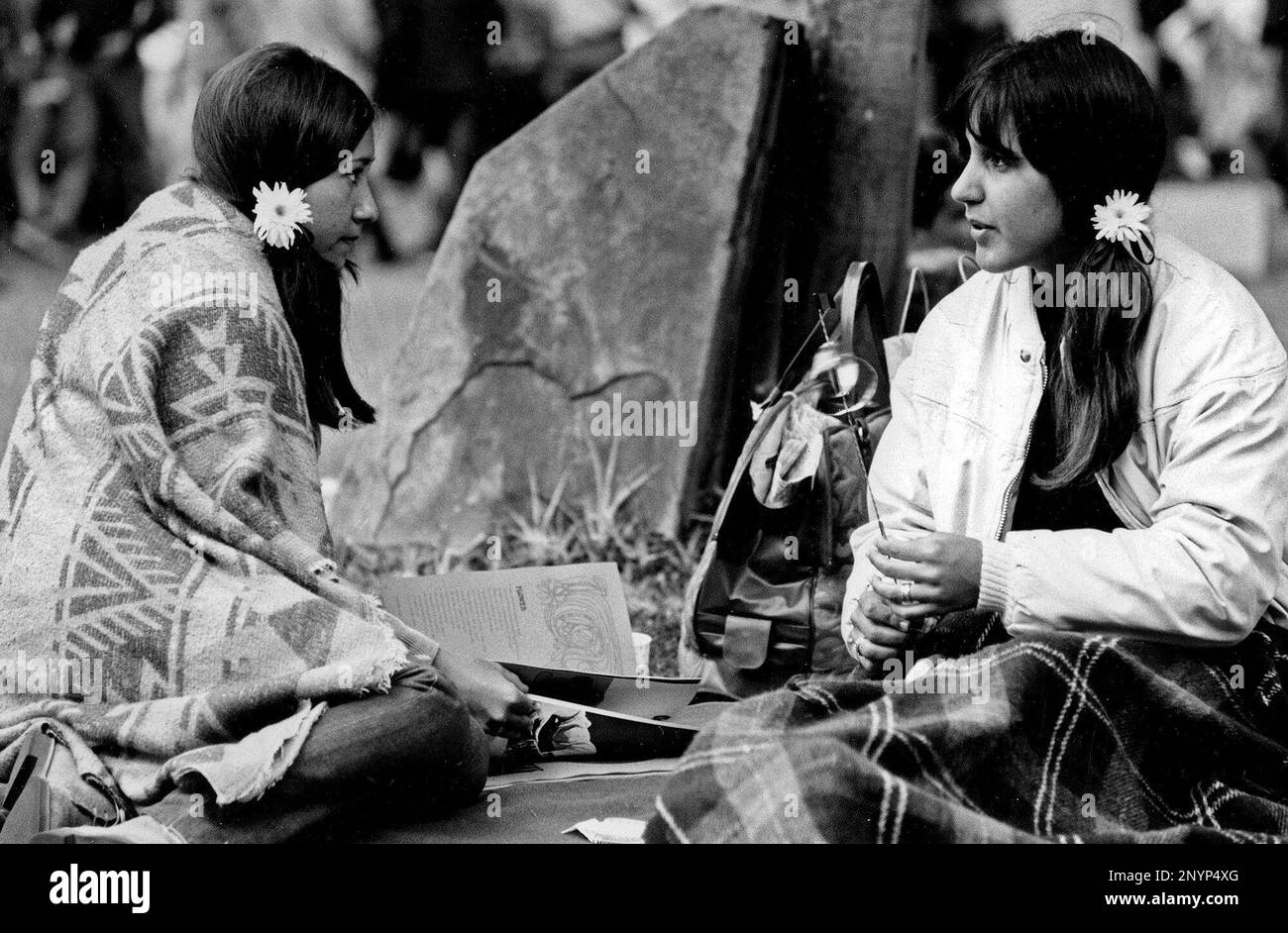 In this June 17, 1967 photo are two women at the Monterey Pop Festival ...