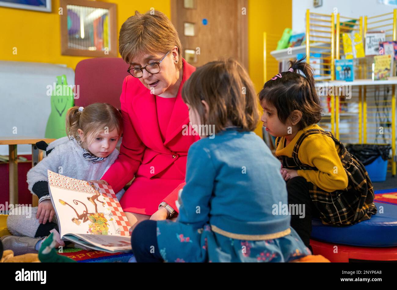 First Minister Nicola Sturgeon during a visit to Wester Hailes Library ...