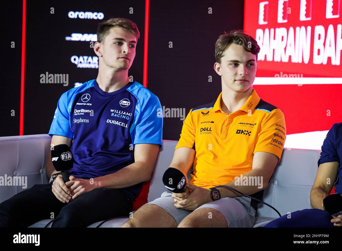 SARGEANT Logan (usa), Williams Racing FW45, PIASTRI Oscar (aus), McLaren F1 Team MCL60, DE VRIES ...