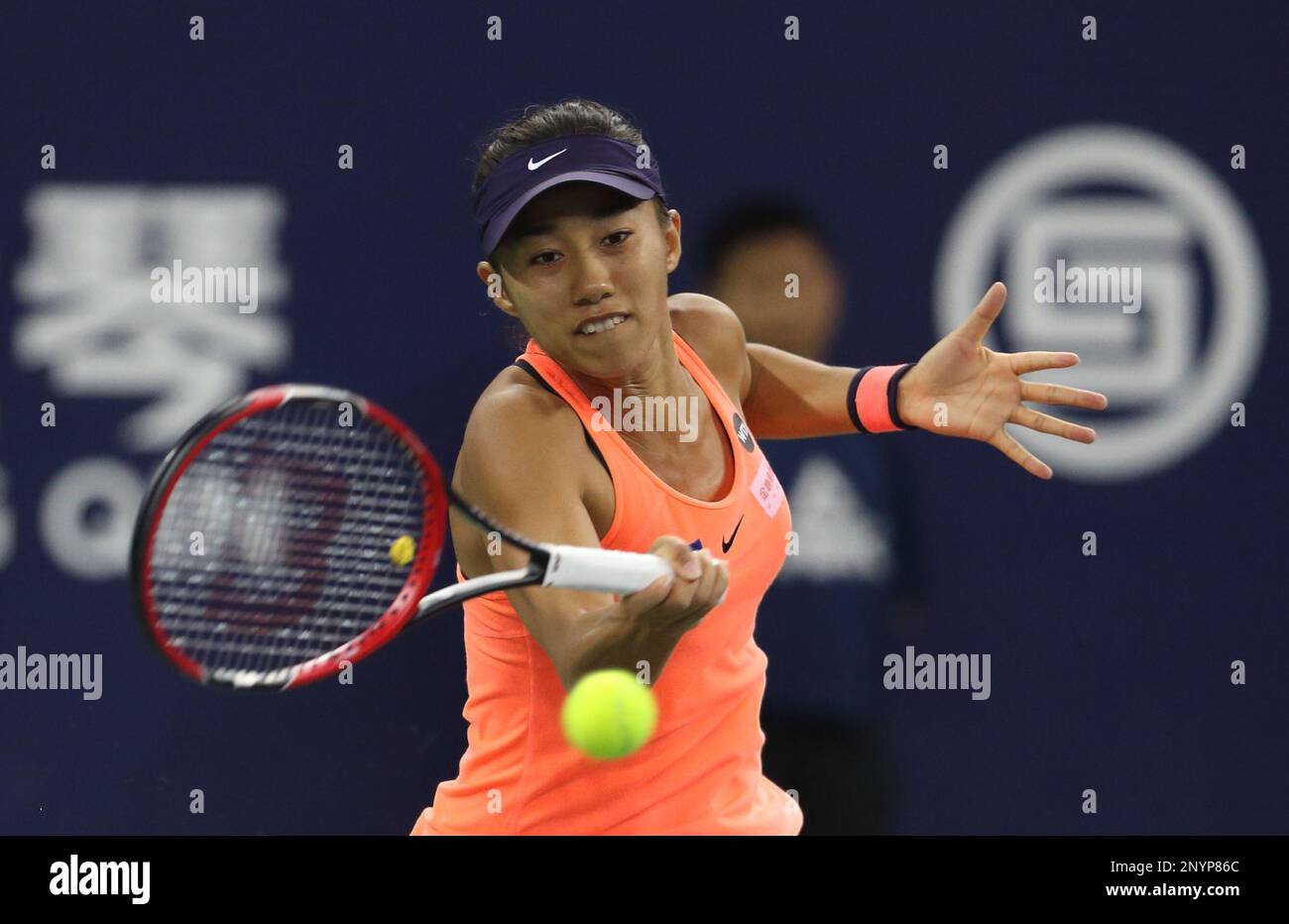 --FILE--Zhang Shuai of China returns a shot to Petra Kvitova of Czech ...