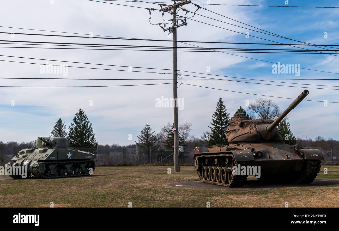 American World War Two tanks on display outside of the General George ...