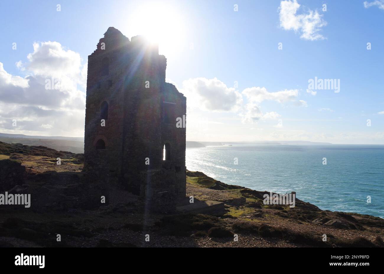 The abandoned tin mine, Wheal Coates, near St. Agnes, Cornwall, UK ...