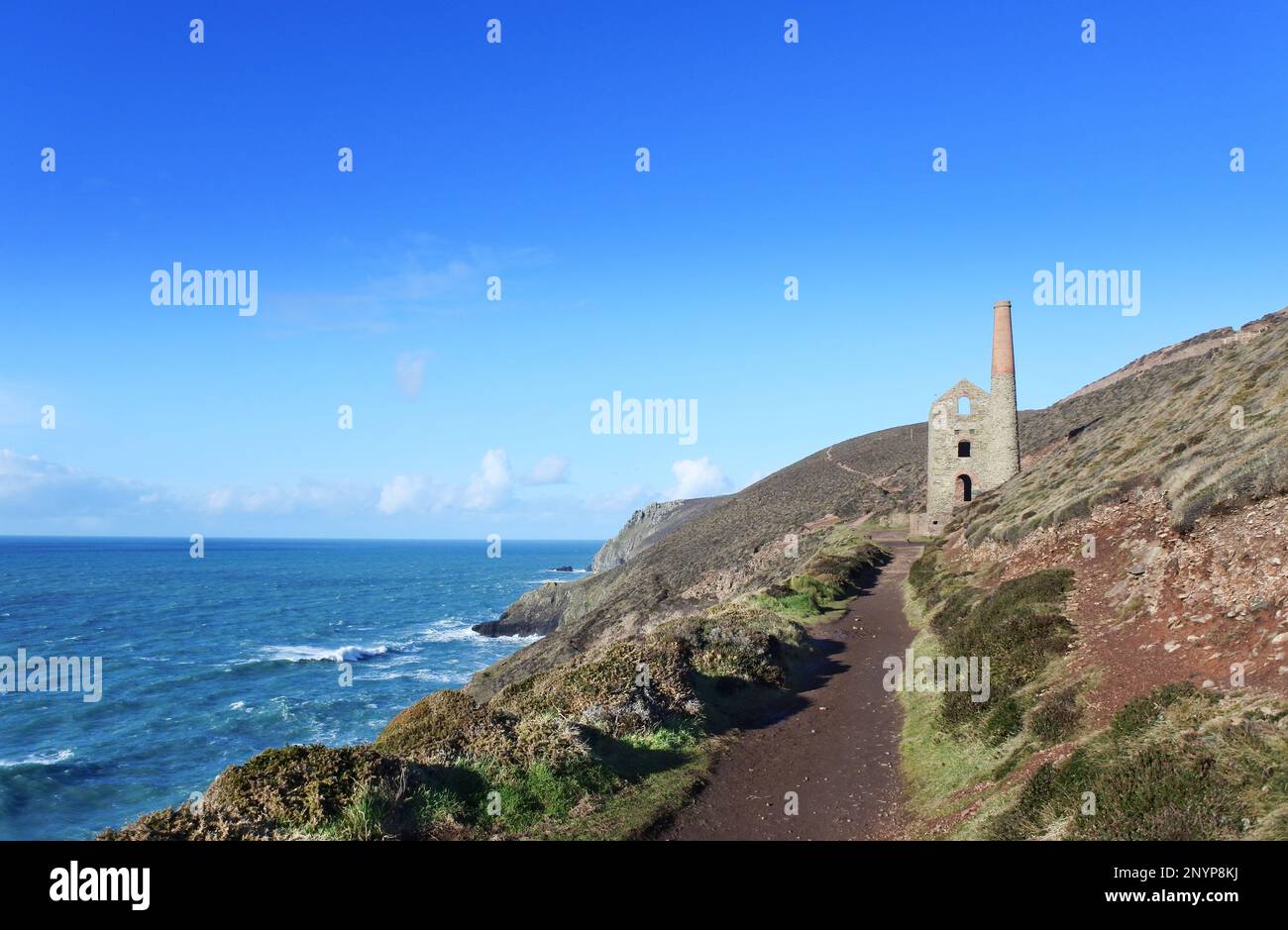 The abandoned tin mine, Wheal Coates, near St. Agnes, Cornwall, UK ...