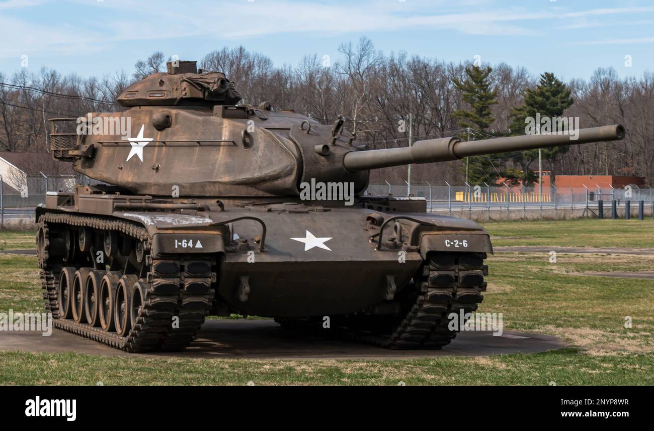 An American World War Two tank on display outside of the General George ...