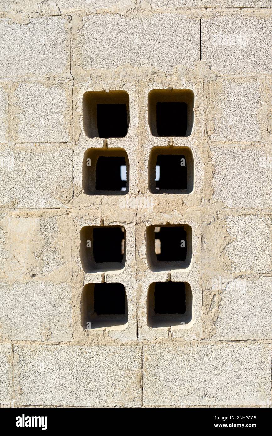 Window in a concrete rural building in Spain Stock Photo - Alamy