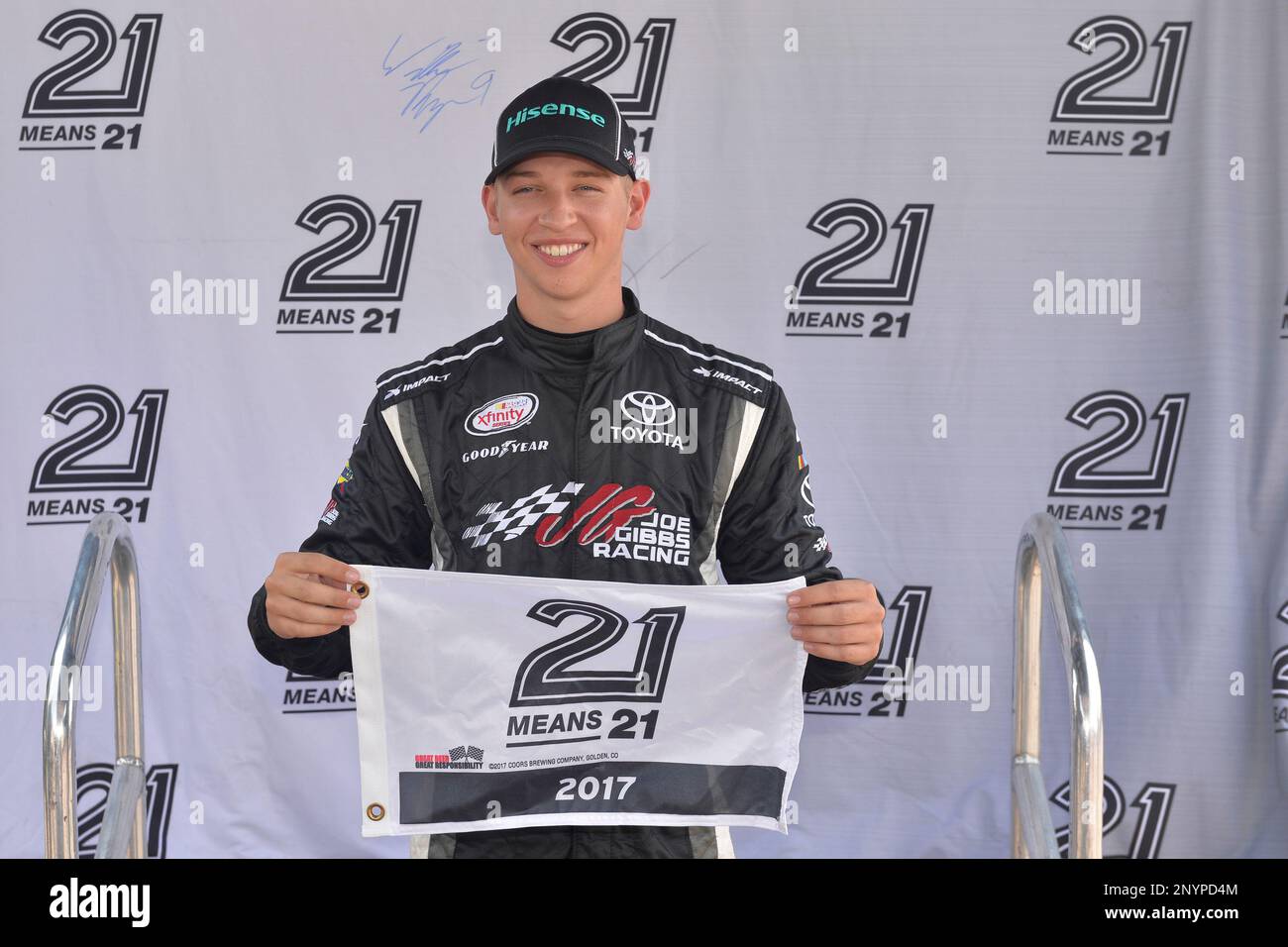 Kyle Benjamin, Hisense Toyota Camry after winning the pole award for ...
