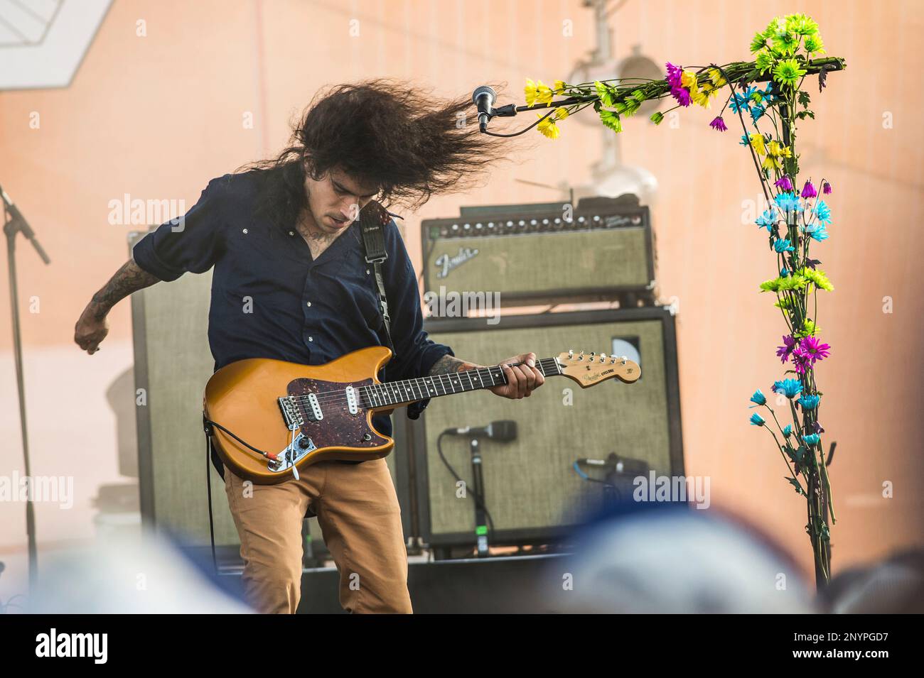Vincent Accardi of Brand New performs at the 2015 Bunbury Music ...