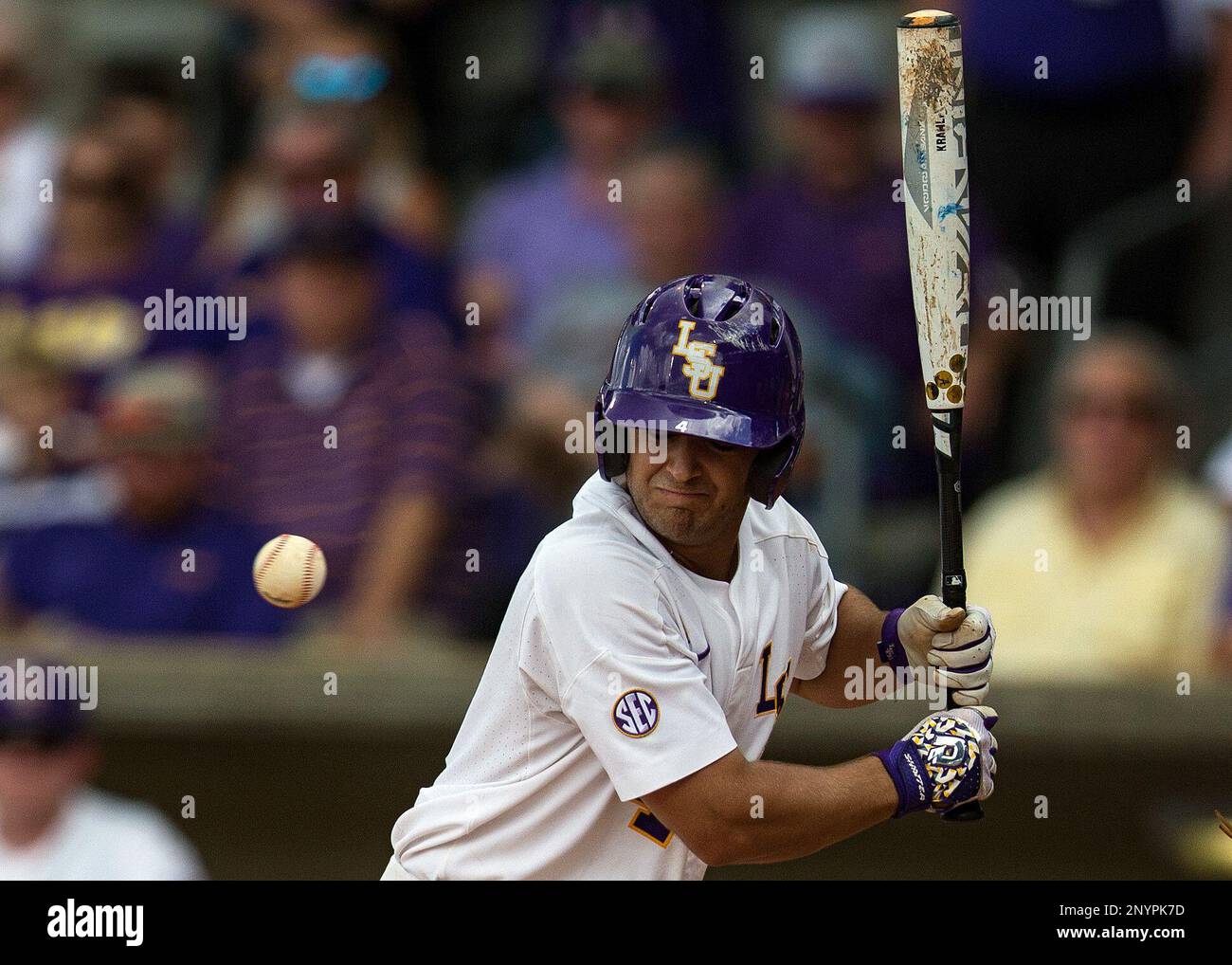 BATON ROUGE, LA - JUNE 02: LSU Tigers infielder Josh Smith (4) bats ...