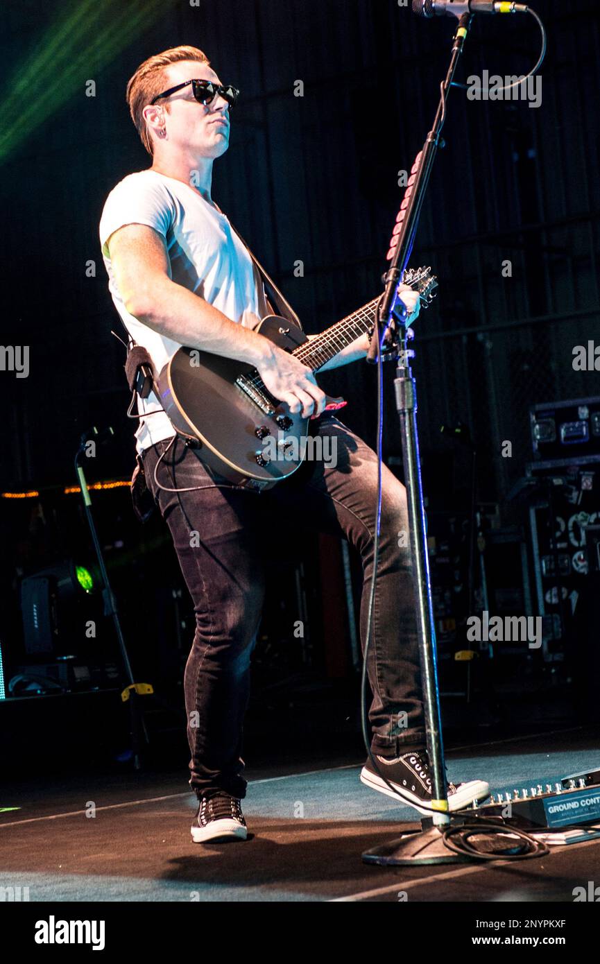 Josh Steely of Daughtry performs at Riverbend Music Center on July 1 ...
