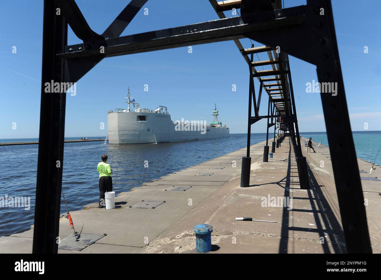 The 543-foot LaFarge Corp. cement barge Integrity exits the St. Joseph ...