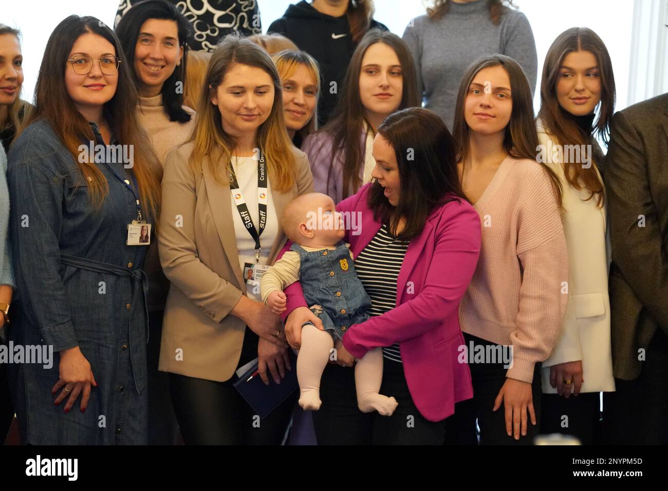 SNP leadership candidate Kate Forbes with her daughter Naomi during a ...