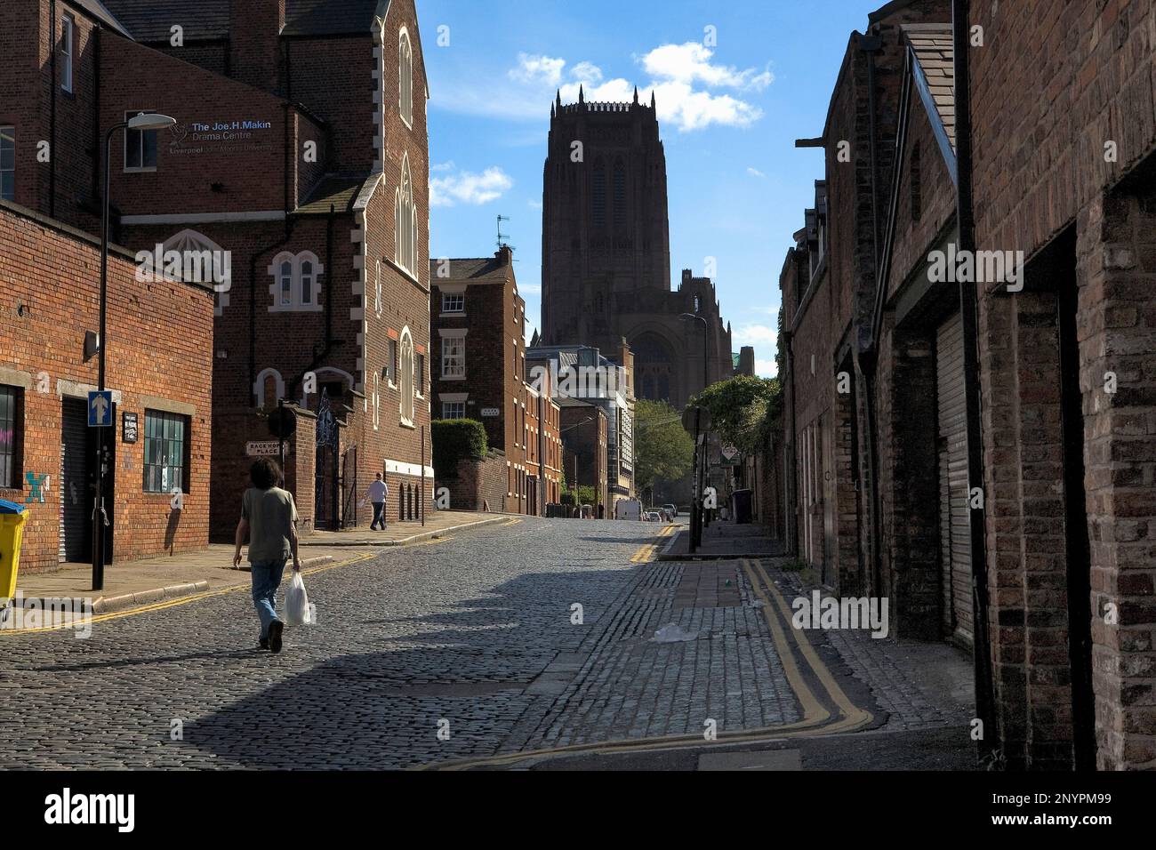 Pilgrim Street, with Liverpool Anglican cathedral.Liverpool. England ...