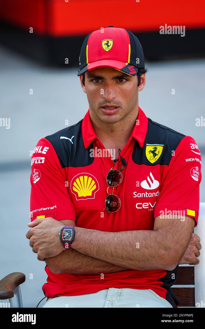 SAINZ Carlos (spa), Scuderia Ferrari SF-23, portrait during the Formula 1 Gulf Air Bahrain Grand ...