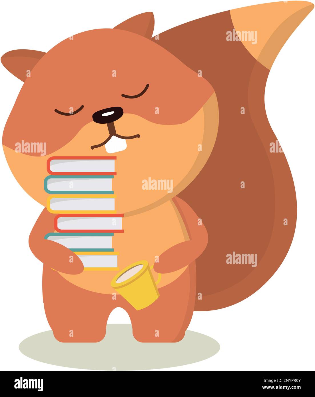 Squirrel with books. Vector graphics on the subject of education Stock ...