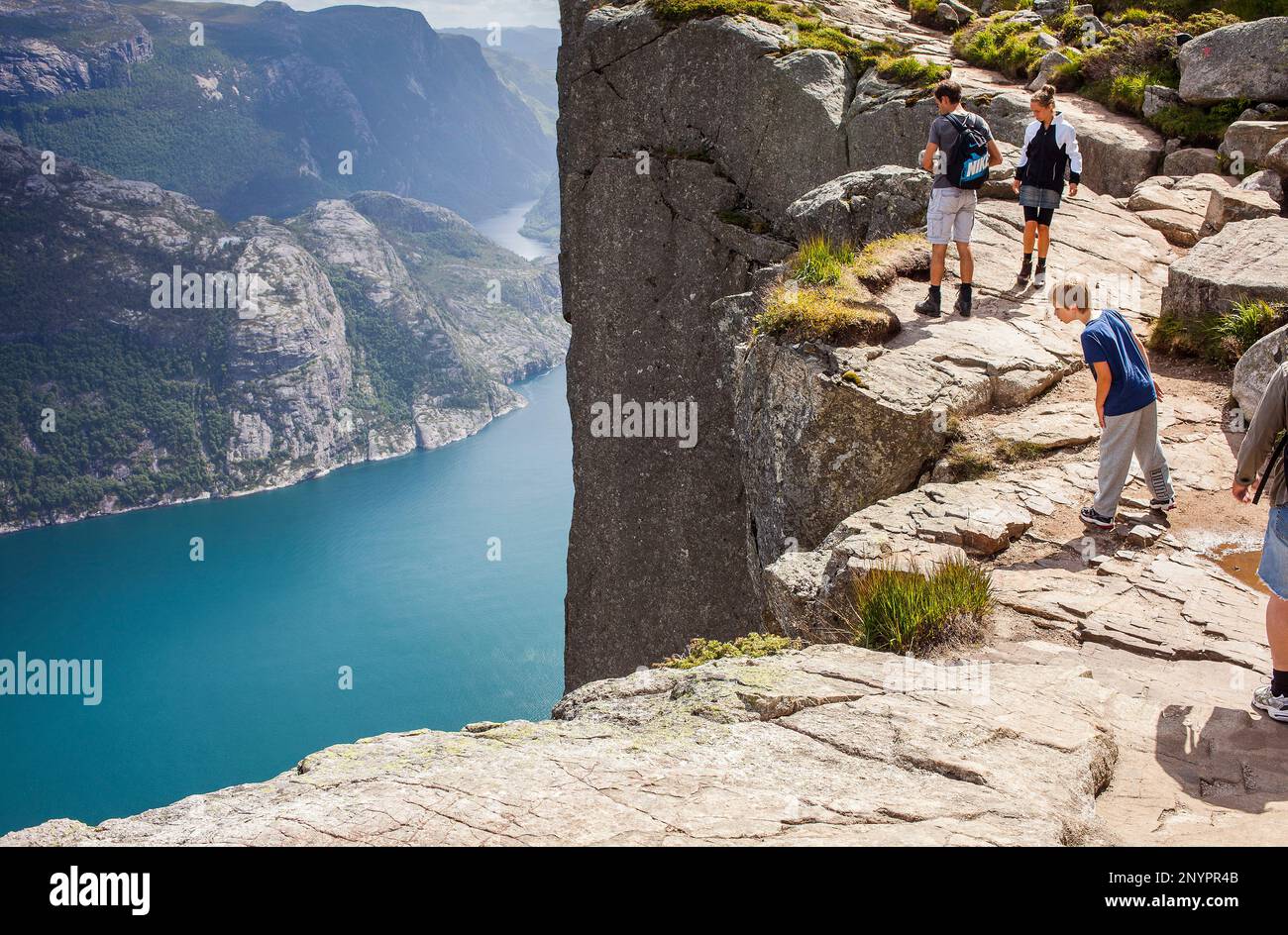 Trek to Preikestolen, near Preikestolen, Pulpit Rock, 600 meters over ...