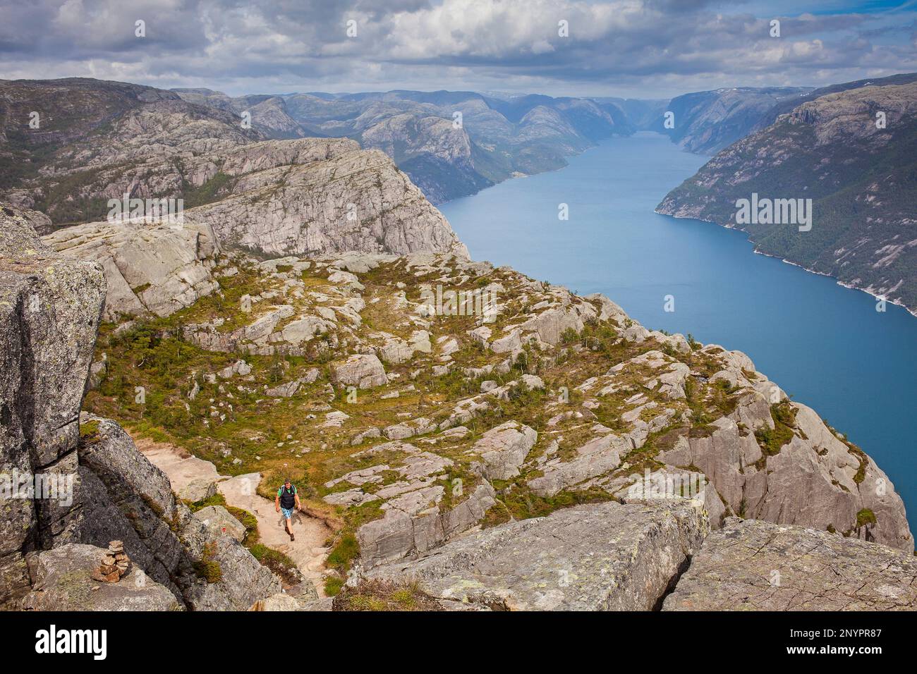 Trek to Preikestolen, near Preikestolen, Pulpit Rock, 600 meters over ...