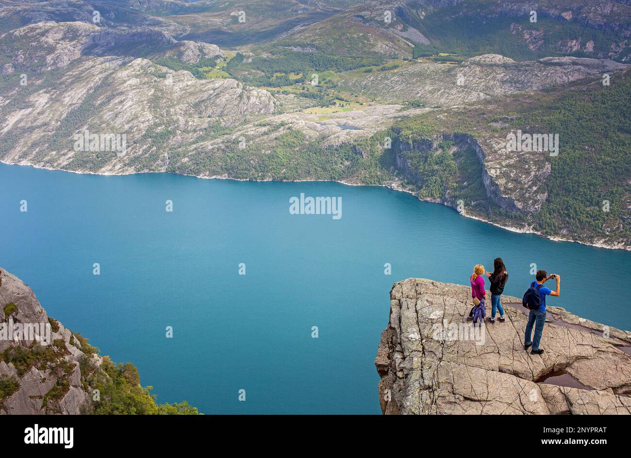 Trek to Preikestolen, near Preikestolen, Pulpit Rock, 600 meters over ...