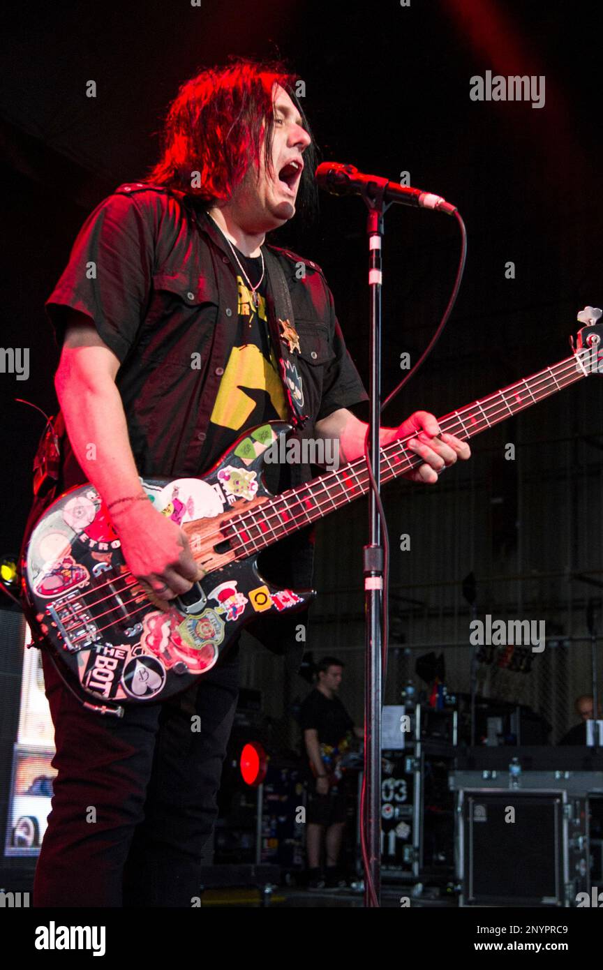 Robby Takac of the Goo Goo Dolls performs at Riverbend Music Center on ...