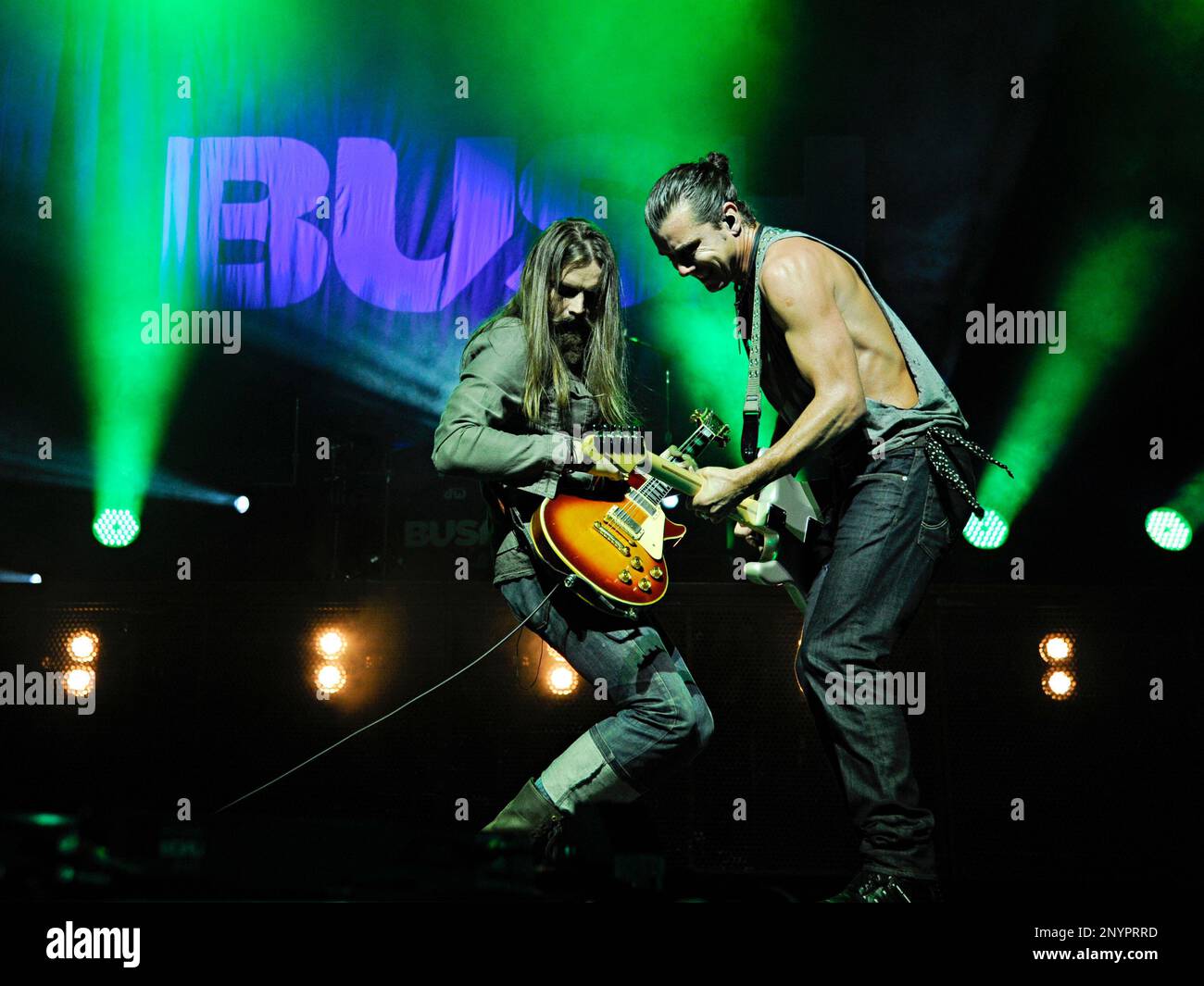 Chris Traynor and Gavin Rossdale of Bush perform at PNC Pavilion at ...