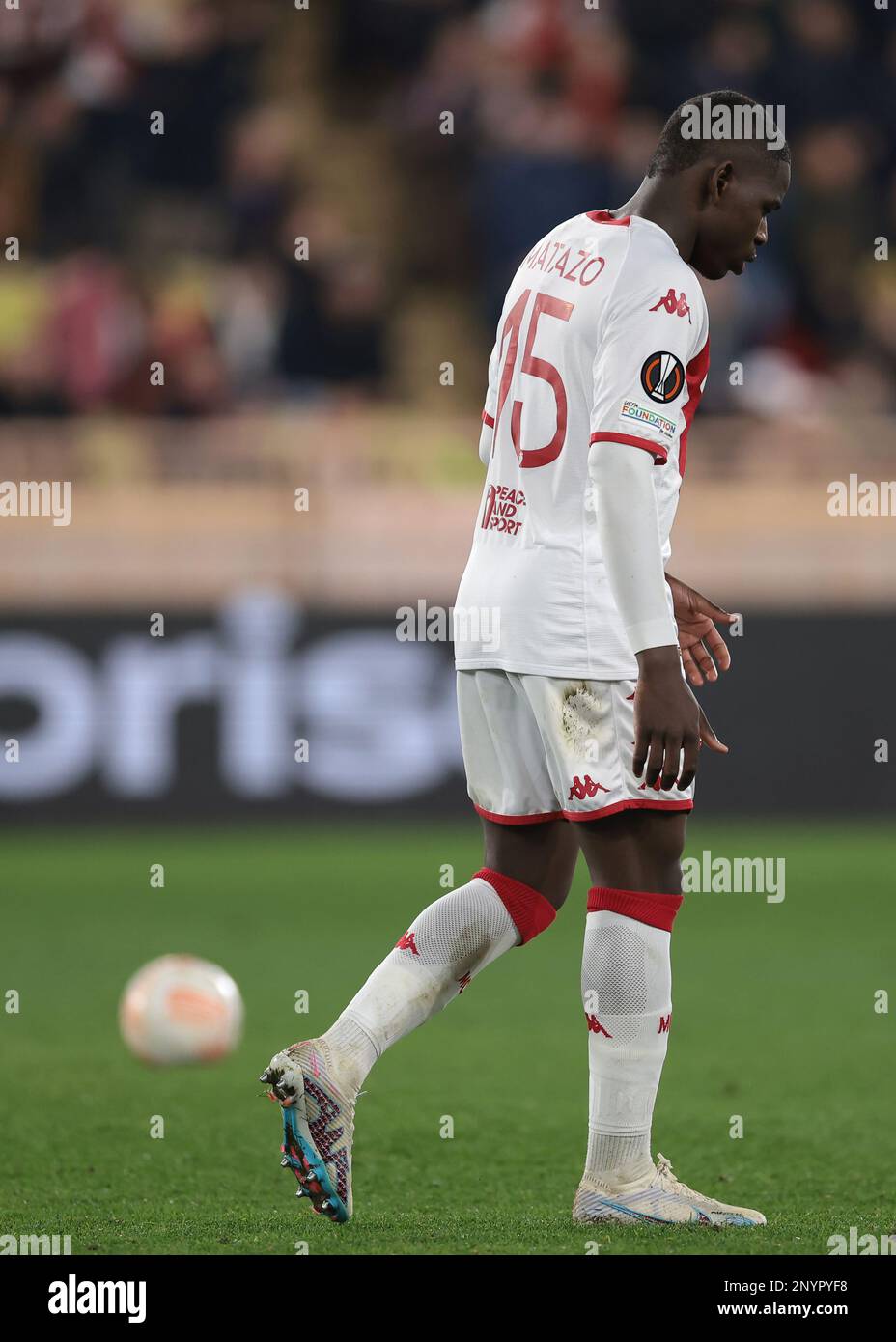 Monaco, Monaco, 23rd February 2023. Eliot Matazo of AS Monaco reacts ...