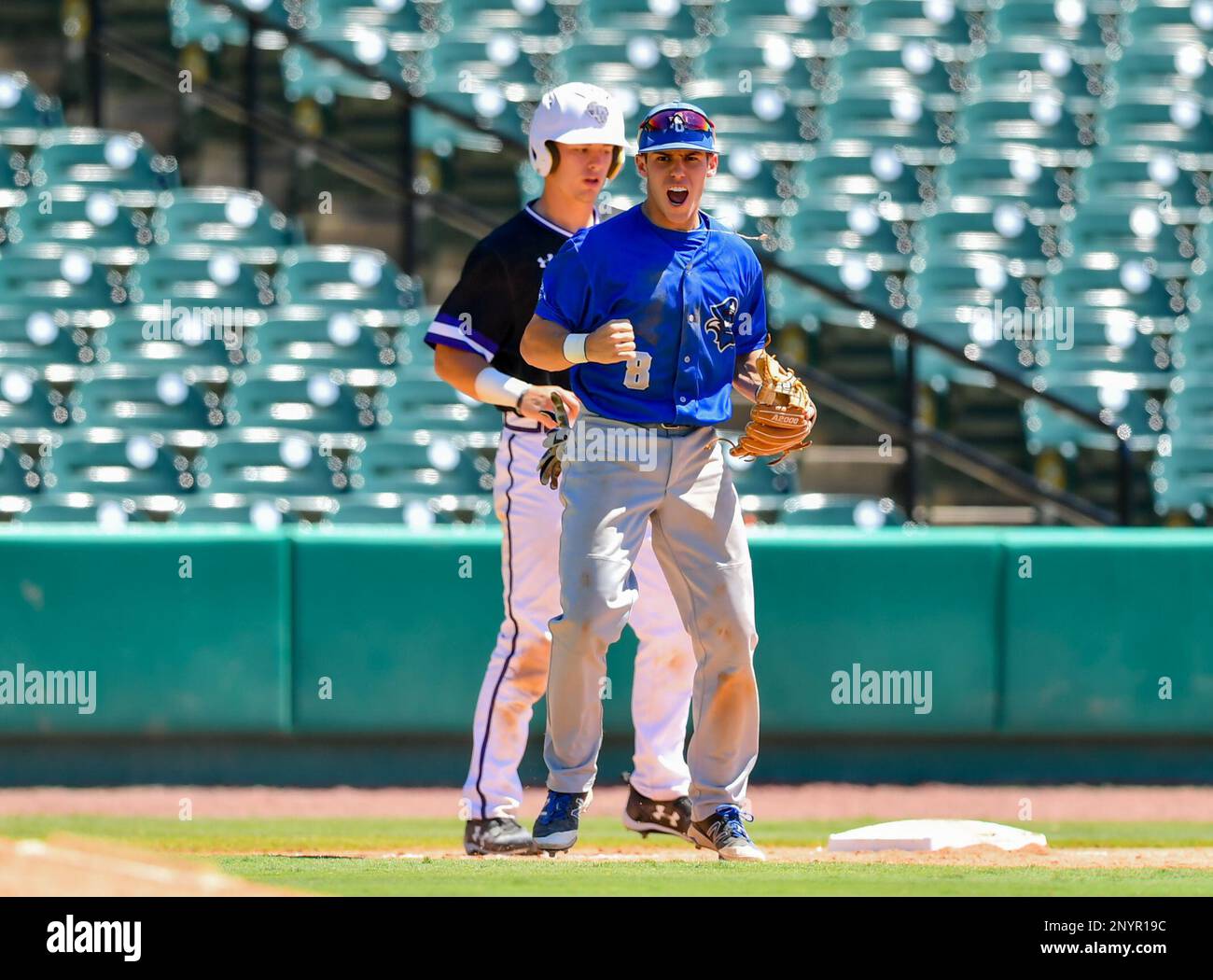 MAY 25, 2017 -- New Orleans infielder Darren Willis (8) excited after ...