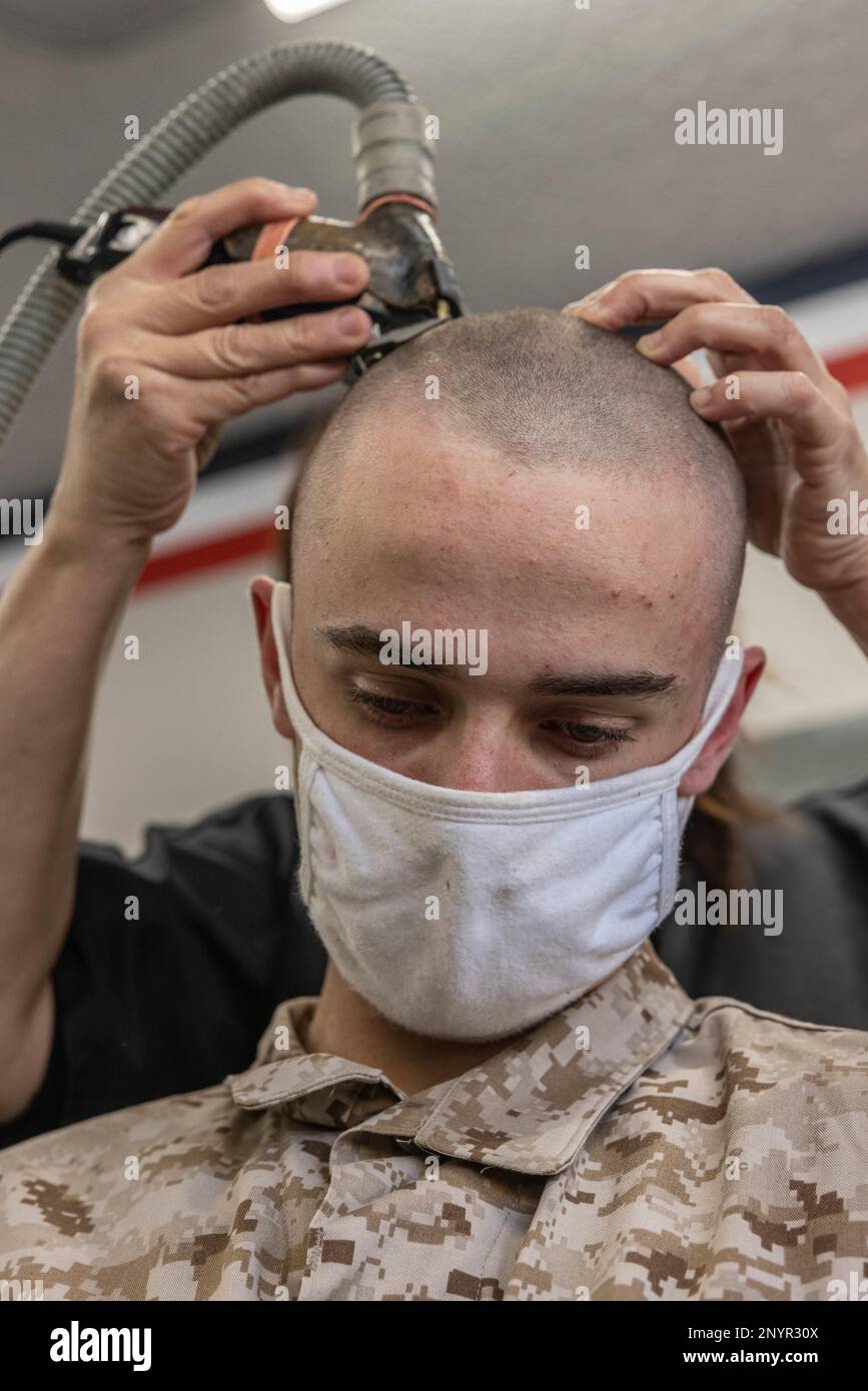 U.S. Marine Corps recruit Shane Wetzel, a recruit with Charlie Company ...