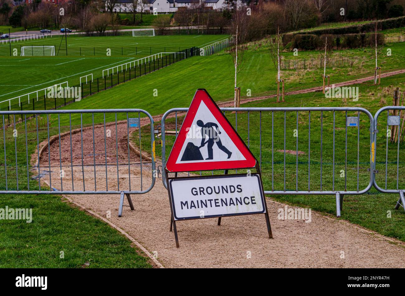 Path closed for maintenance sign Stock Photo - Alamy