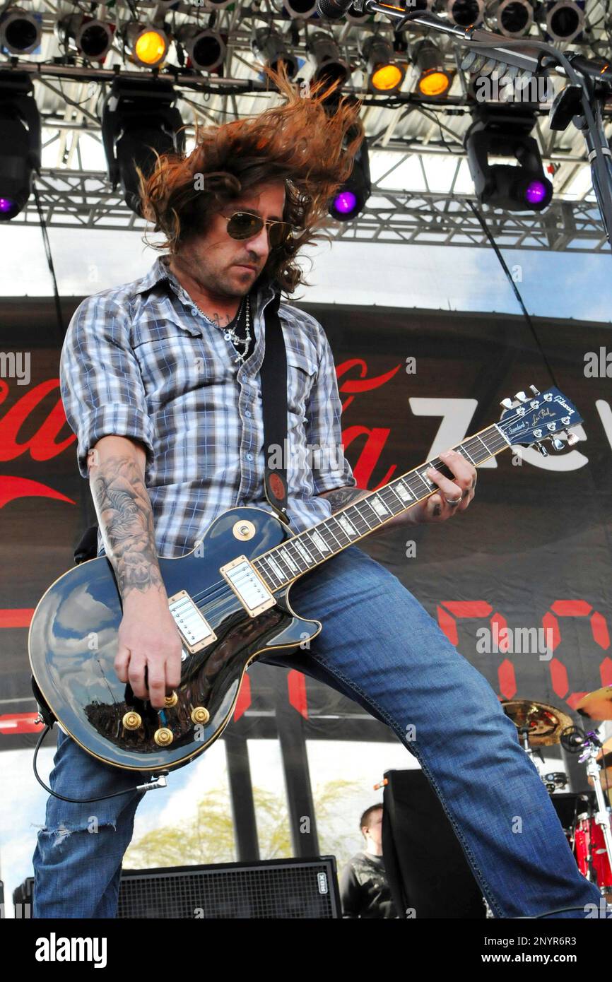 Josh Steely of Daughtry performs at White River State Park on April 3 ...