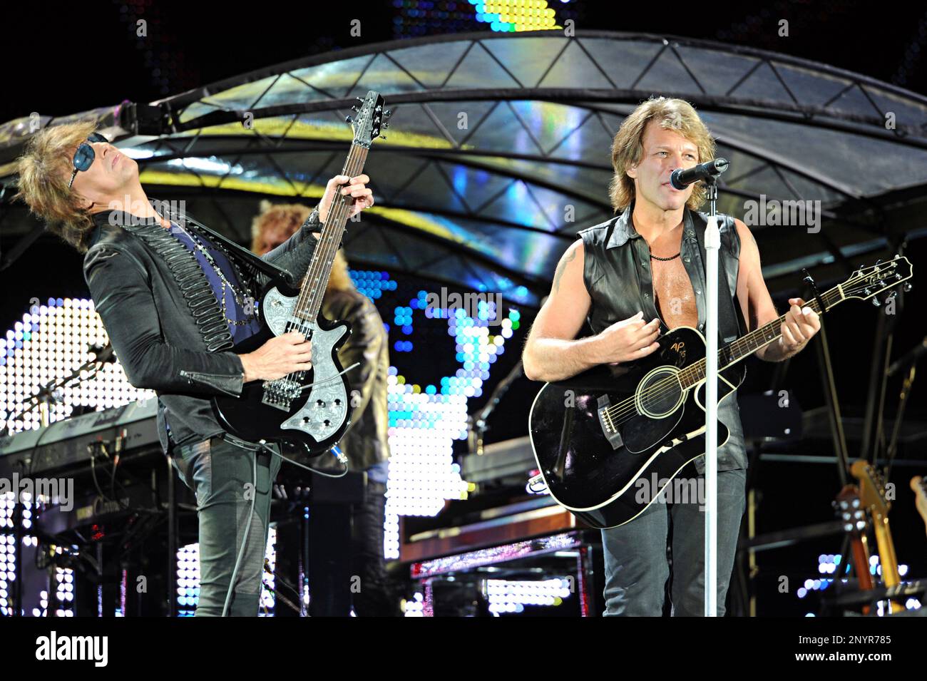 Richie Sambora, left, and Bon Jovi performsat the HullabaLOU Music ...