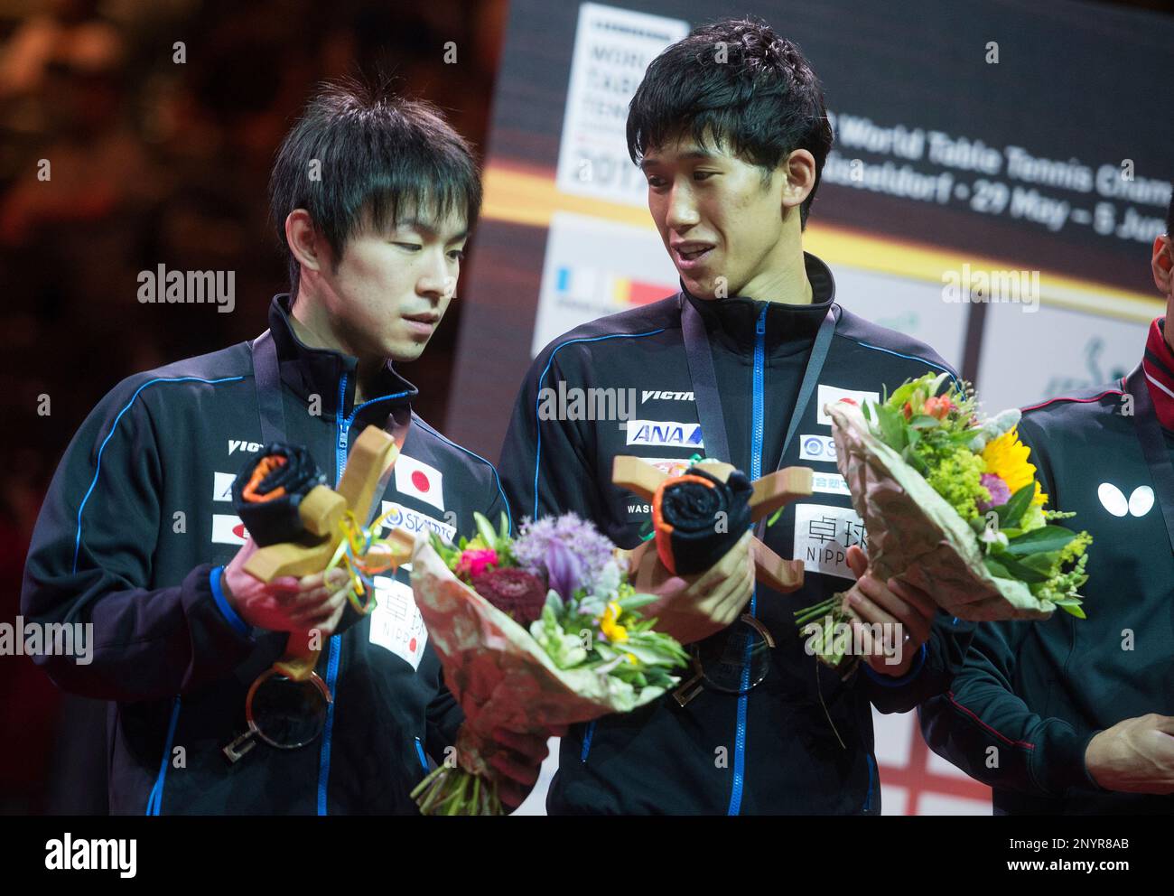 Koki Niwa, left, and Maharu Yoshimura from Japan pose for a photo at ...